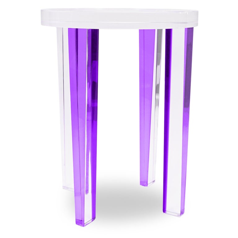 Petite Side Table in Purple Lucite For Sale at 1stDibs | purple side ...