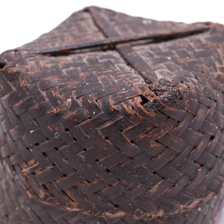 Petite Southeast Asian Square Woven Box For Sale at 1stDibs