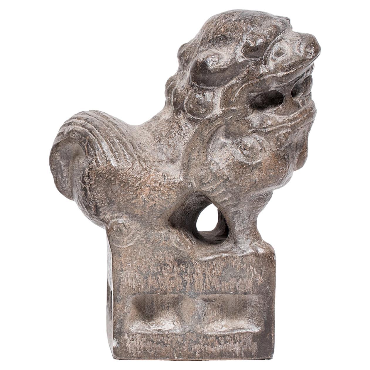Petite Stone Fu Dog Guardian For Sale at 1stDibs