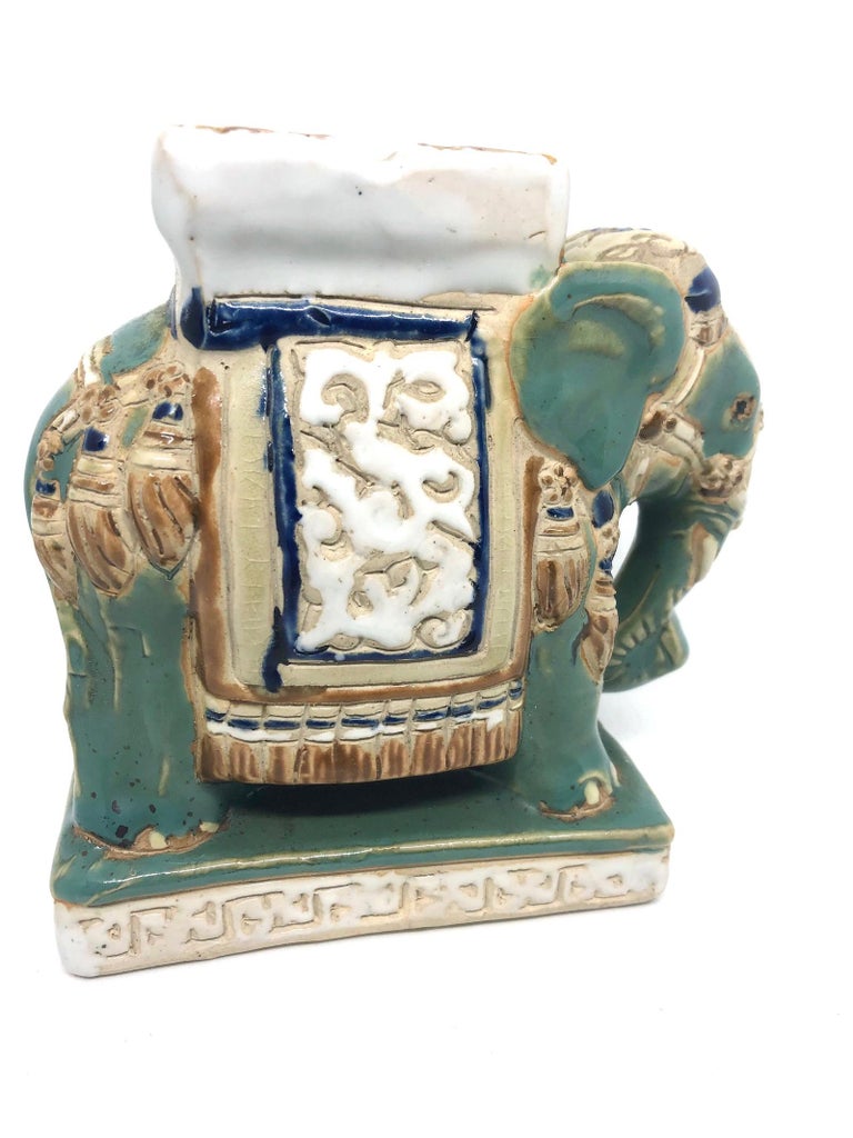 Petite Vintage Hollywood Regency Chinese Ceramic Elephant Ashtray at ...