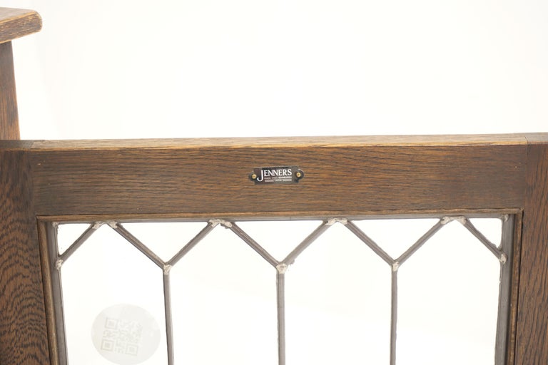 Petite Vintage Oak Leaded Glam Bookcase Display Cabinet, Scotland 1930 ...