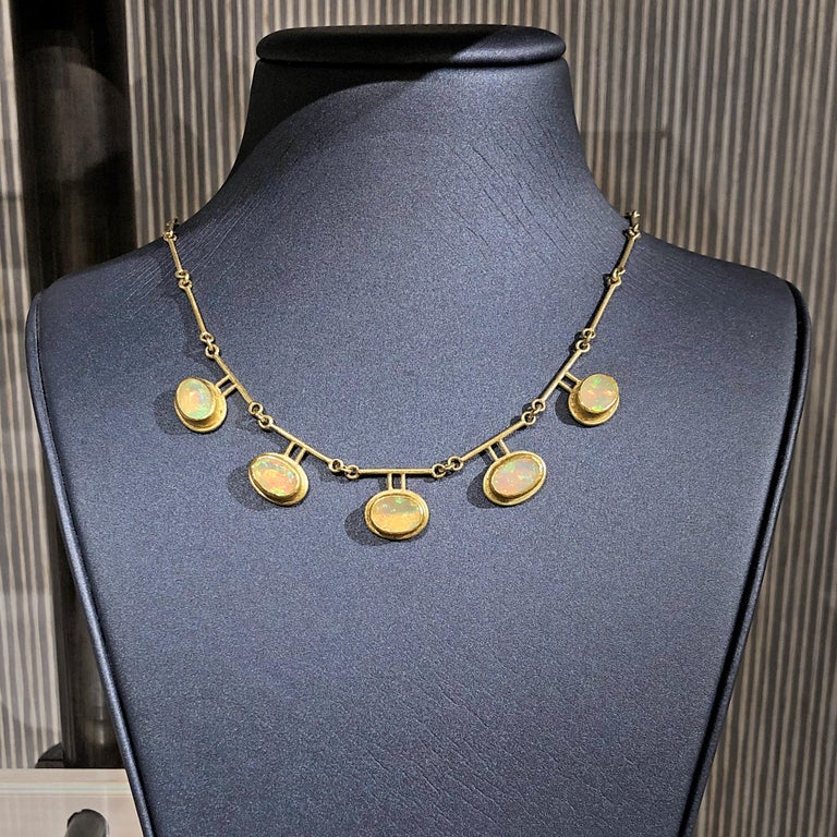 Petra Class Fiery Faceted Ethiopian Opal One-of-a-Kind Double Segment ...