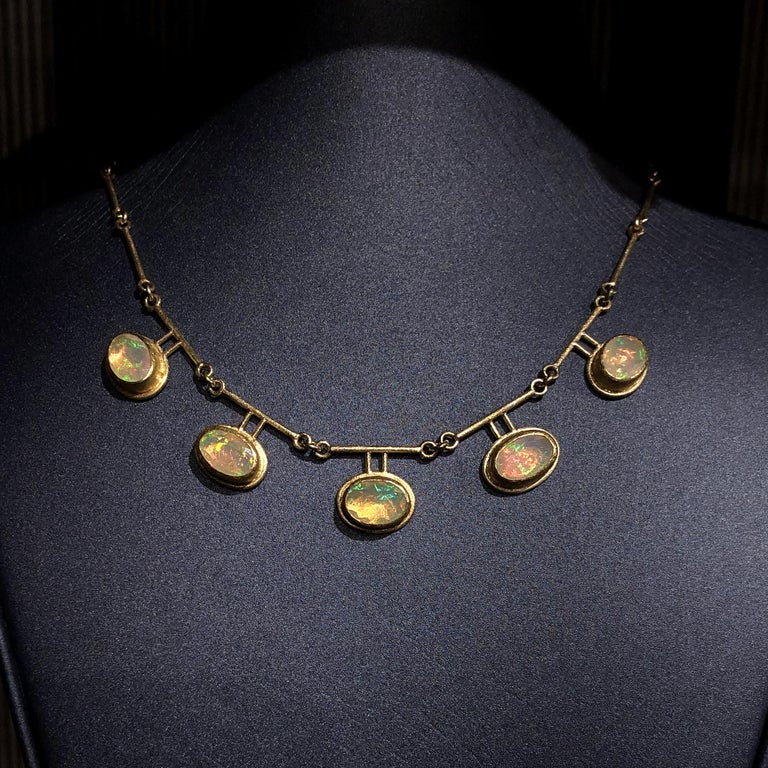 Petra Class Fiery Faceted Ethiopian Opal One-of-a-Kind Double Segment ...