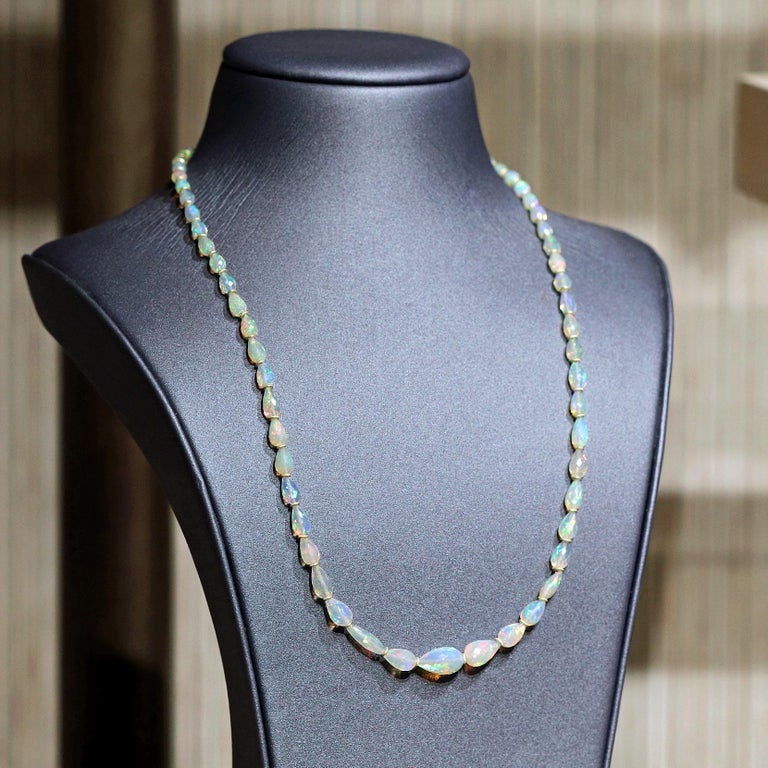Petra Class Fiery Faceted Opal One-of-a-Kind Segments Necklace For Sale ...