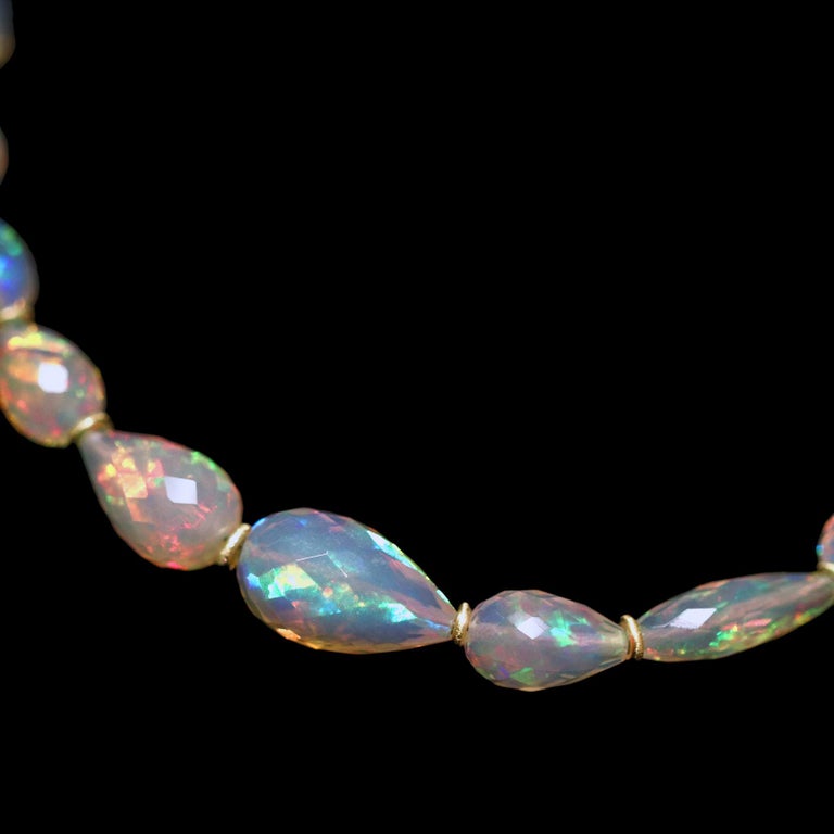 Petra Class Fiery Faceted Opal One-of-a-Kind Segments Necklace For Sale ...