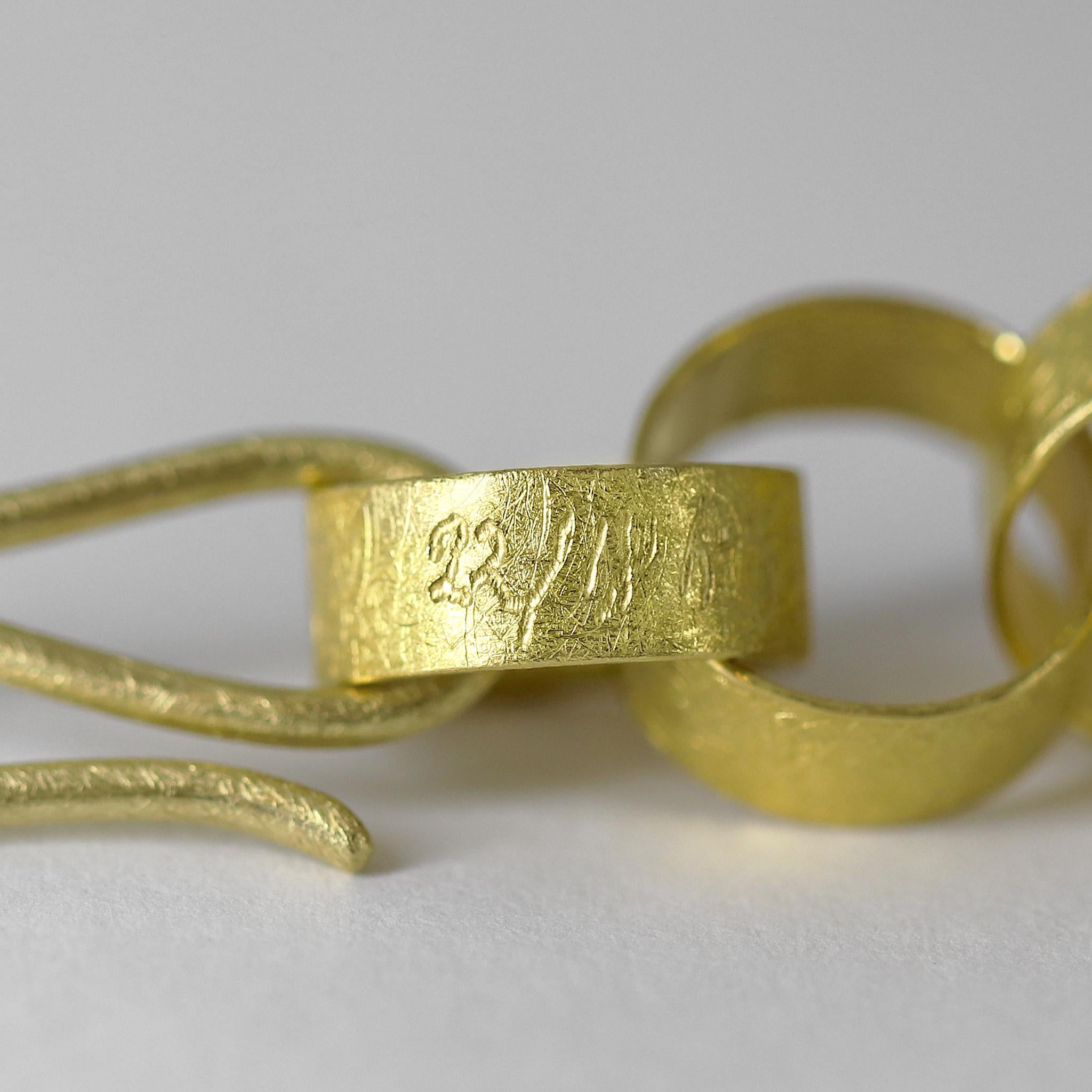 Petra Class Handmade 22k Gold Heavy Round Paper Chain Link Necklace For ...