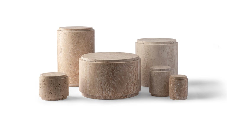 Petra Jar, Large Stone Jar in Italian Travertine For Sale at 1stDibs