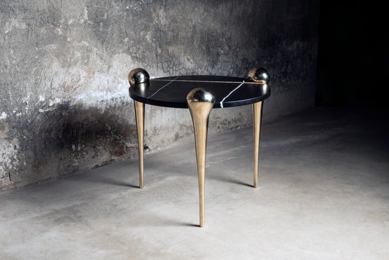Konekt Petra Side Table with Sahara Noir Marble and Cast Bronze Legs For Sale at 1stDibs | petra ...