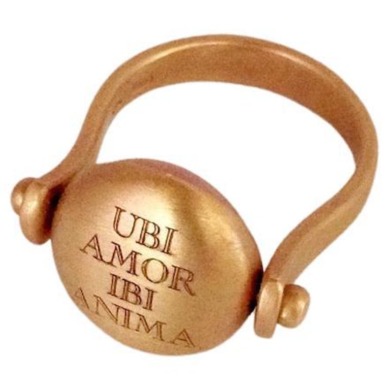 Petronilla Roman Style Pink Opal 18kt Gold Reversible Ring Made in ...