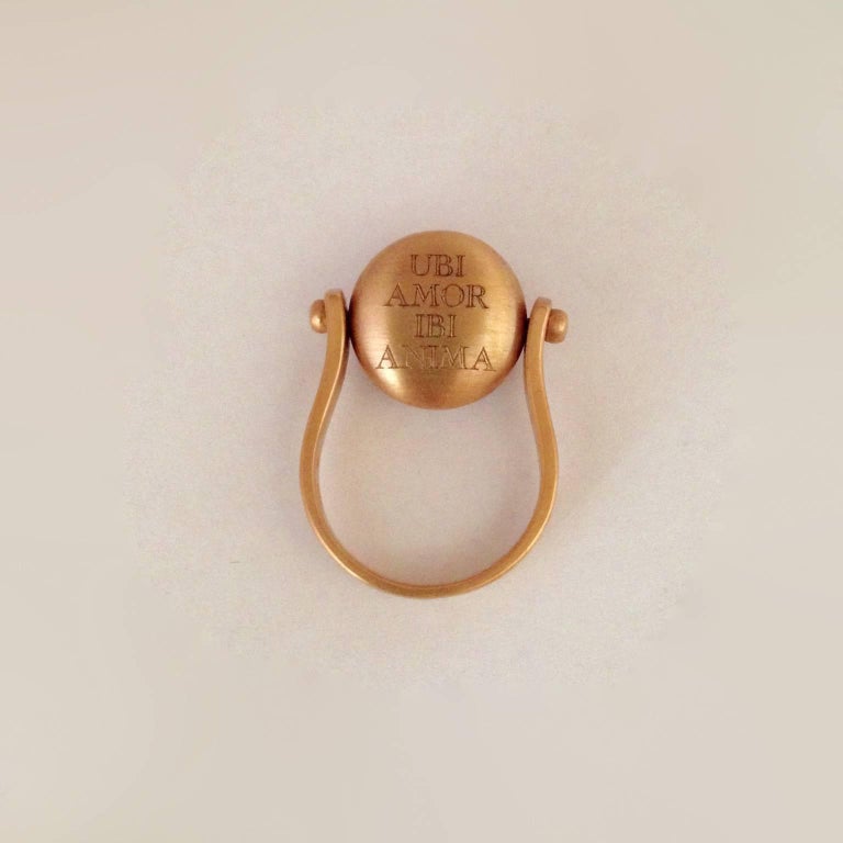 Petronilla Roman Style Pink Opal 18kt Gold Reversible Ring Made in ...