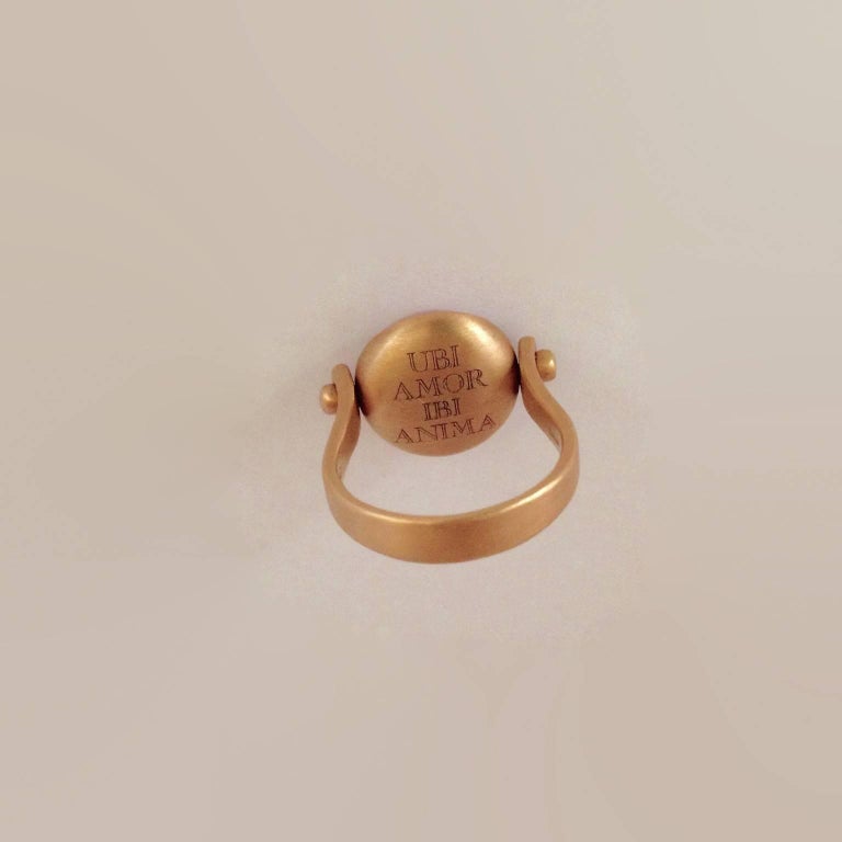 Petronilla Roman Style Pink Opal 18kt Gold Reversible Ring Made in ...