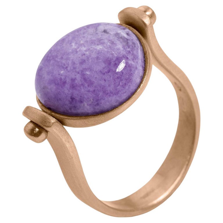 Petronilla Roman Style Reversible Sugelite 18Kt Red Gold Made in Italy ...