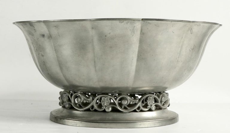 Pewter Art Deco Style Footed Bowl by Just Andersen For Sale at 1stDibs ...