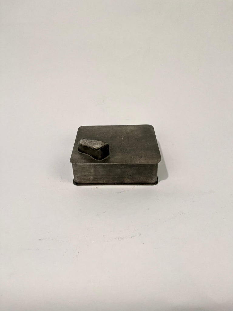Pewter Box with Mountain Crystal For Sale at 1stDibs