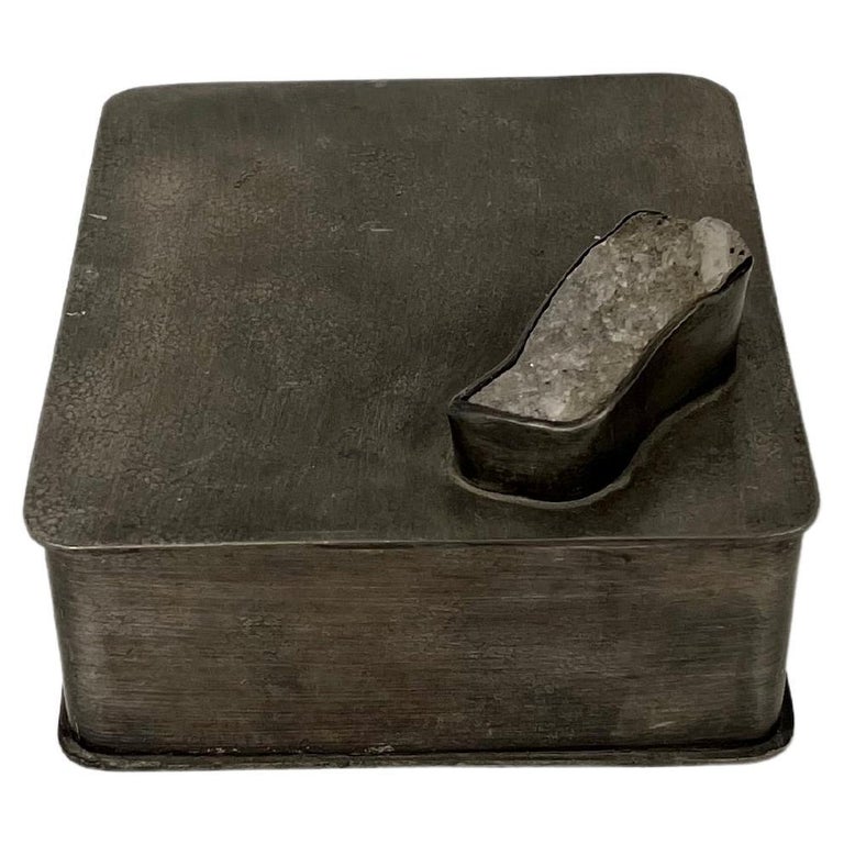 Pewter Box with Mountain Crystal For Sale at 1stDibs
