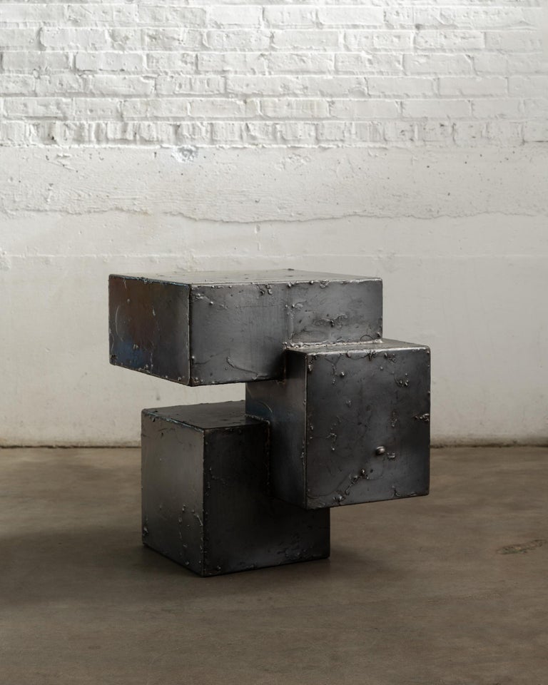 Pewter Side Table, Made from Pewter on Steel For Sale at 1stDibs