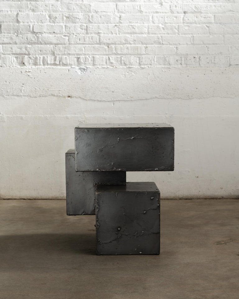 Pewter Side Table, Made from Pewter on Steel For Sale at 1stDibs