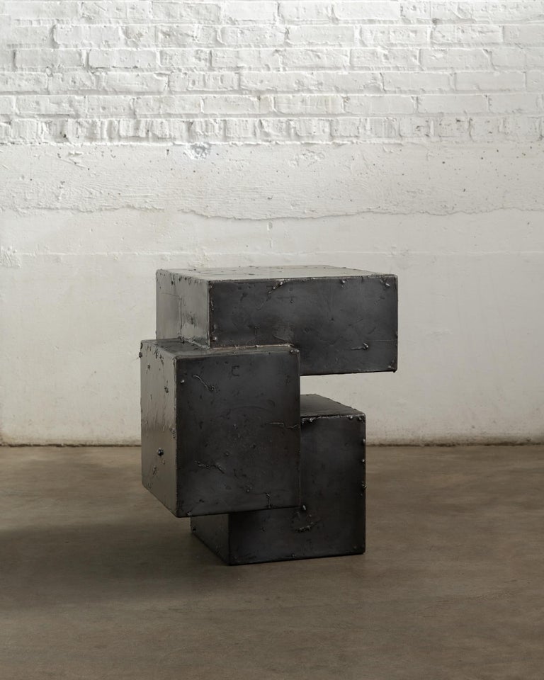 Pewter Side Table, Made from Pewter on Steel For Sale at 1stDibs