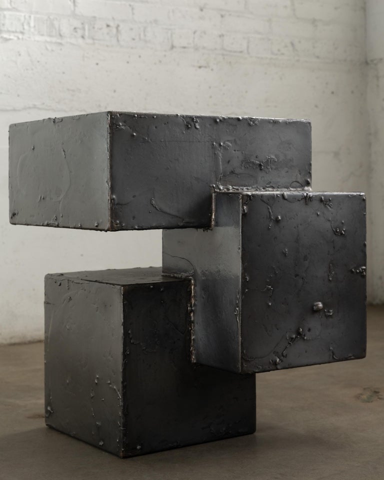 Pewter Side Table, Made from Pewter on Steel For Sale at 1stDibs