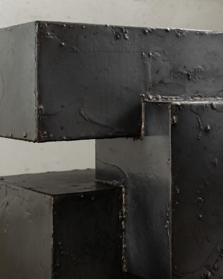 Pewter Side Table, Made from Pewter on Steel For Sale at 1stDibs