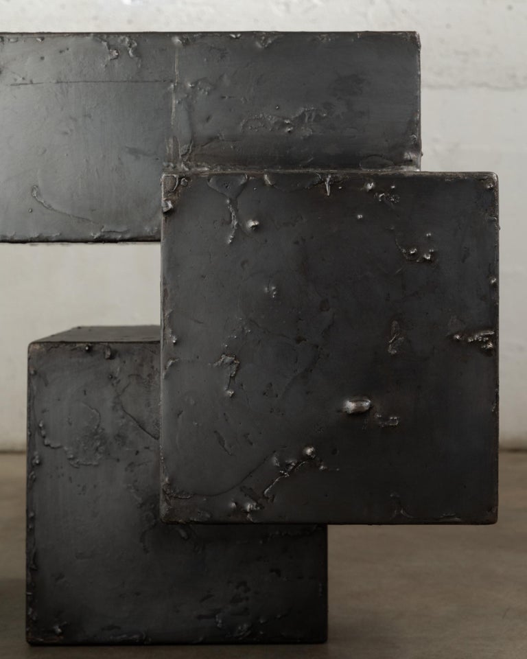 Pewter Side Table, Made from Pewter on Steel For Sale at 1stDibs
