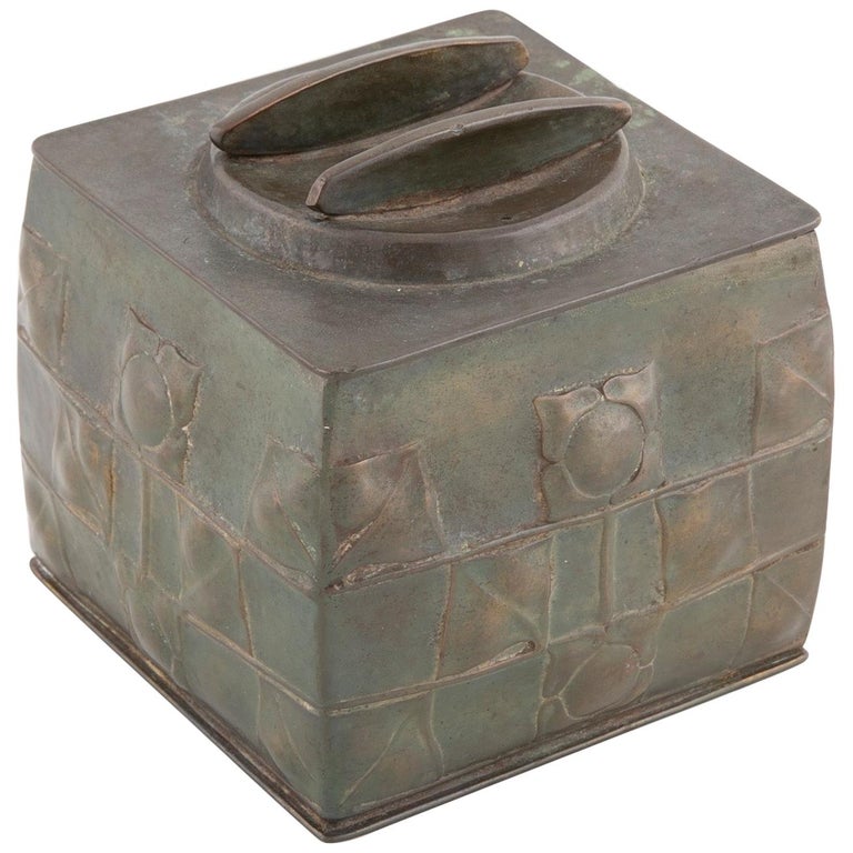 Pewter Tudric Ware Tea Caddy Designed by Archibald Knox at 1stDibs