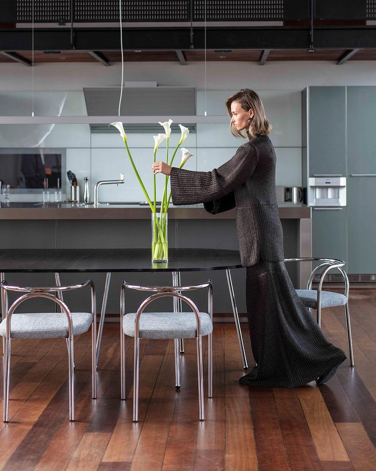 PH Chair, chrome, hallingdal light grey 126 For Sale at 1stDibs