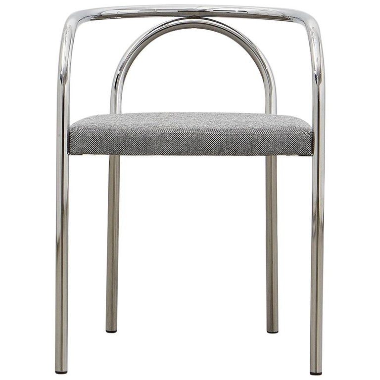 PH Chair, chrome, hallingdal light grey 126 For Sale at 1stDibs