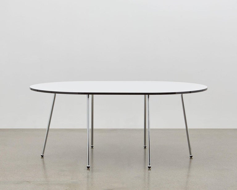 PH Dining Table, 1270x1820mm, chrome, laminated plate with black abs ...