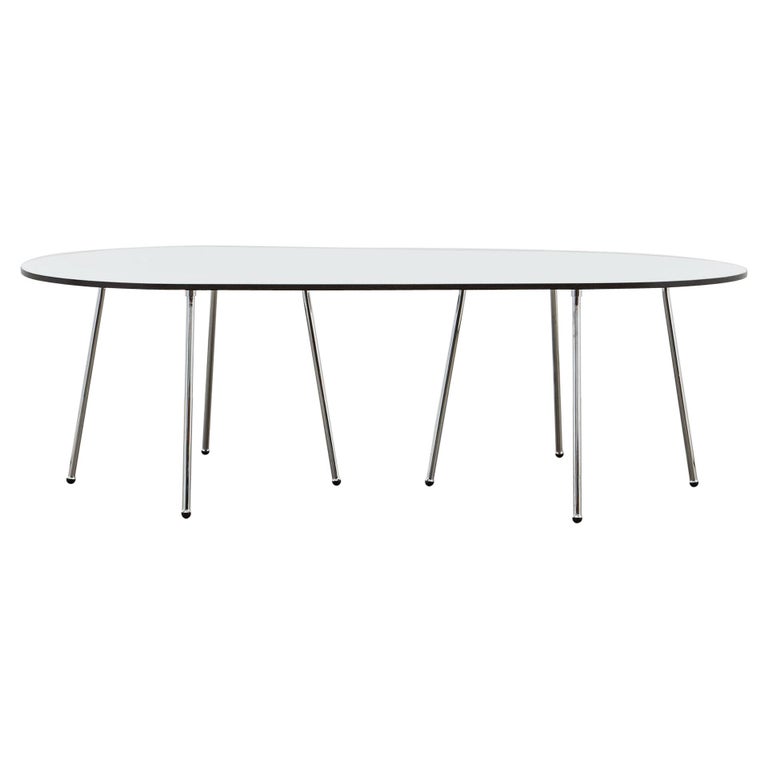 PH Dining Table, Chrome, Laminated Plate with Black Abs Edge For Sale ...