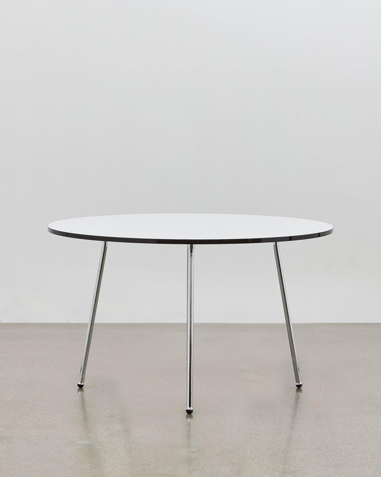 PH Dining Table, Chrome, Laminated Plate with Black Abs Edge For Sale ...