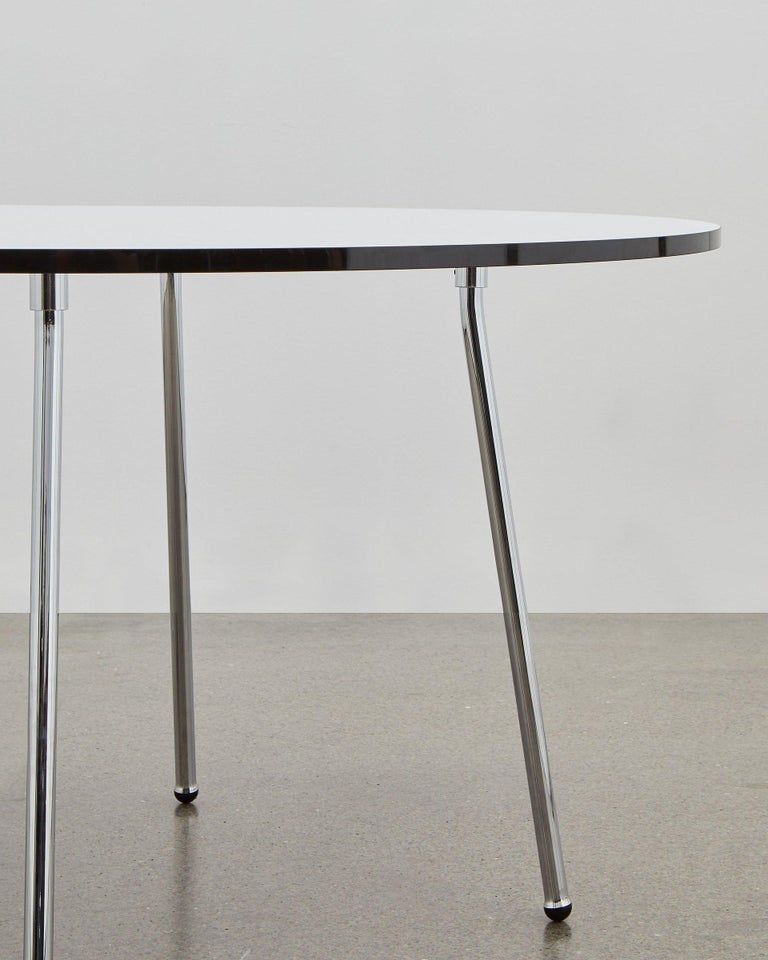 PH Dining Table, Chrome, Laminated Plate with Black Abs Edge For Sale ...