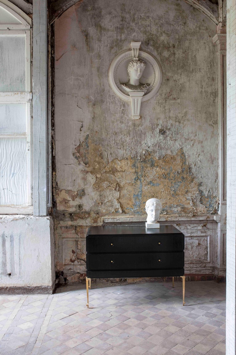 PH Grand Chest of Drawers, Mahogany Veneer, Brass Legs, White Ash ...