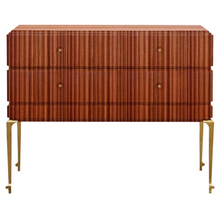 PH Grand Chest of Drawers, Mahogany Veneer, Brass Legs, White Ash ...