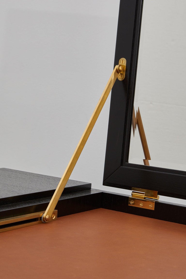 PH Grand Dressing Table, brass legs, black oak veneer, white ash wood ...