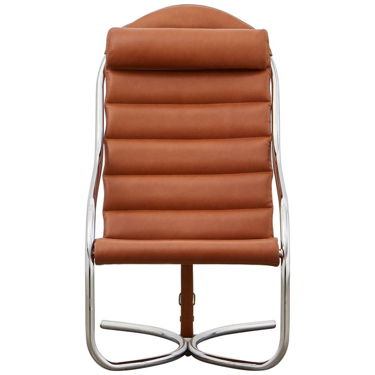 PH Lounge Chair, chrome, leather extreme walnut For Sale at 1stDibs ...