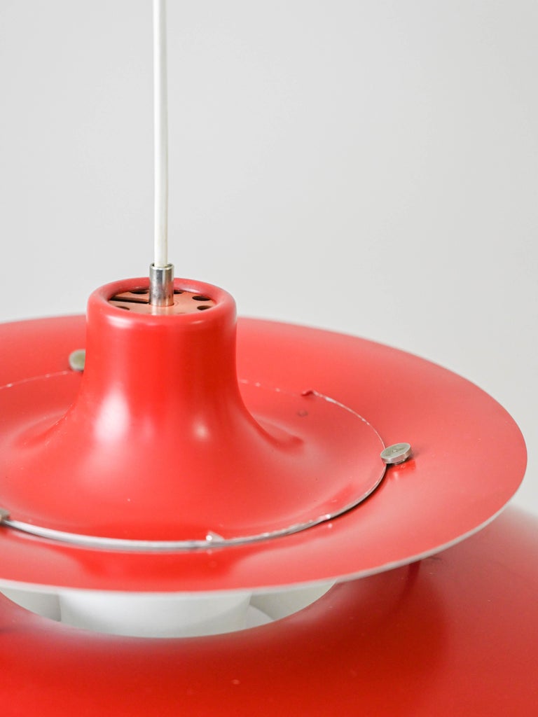PH5 Vintage Pendant Lamp Red Color For Sale at 1stDibs