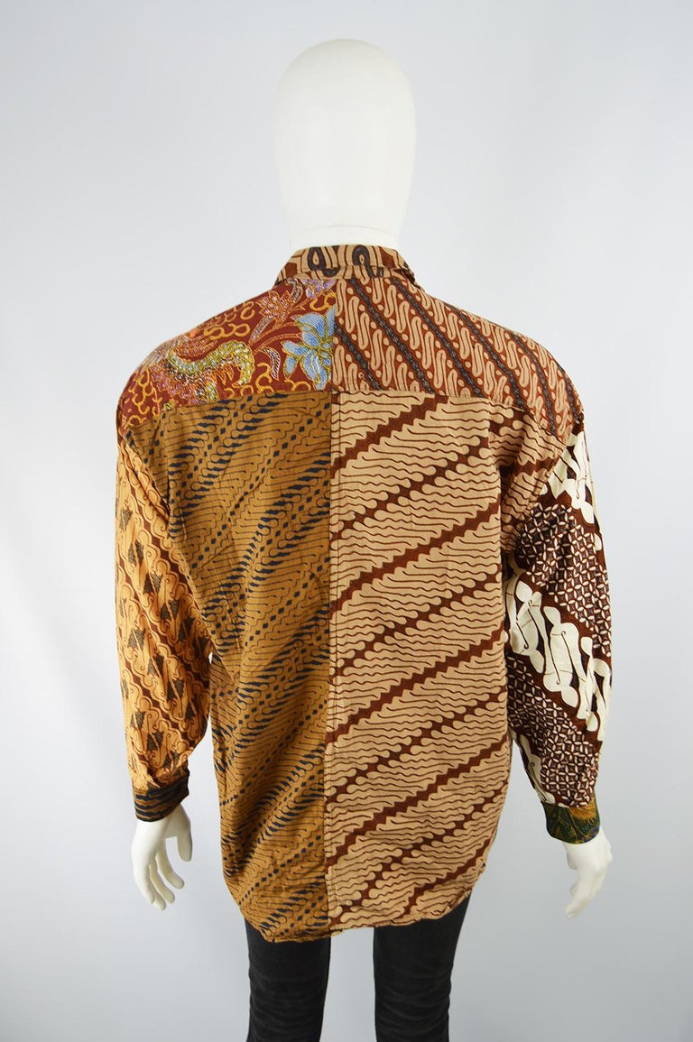 Phaze Hand Printed Indonesian Batik Patchwork Men's Vintage Long Sleeve ...