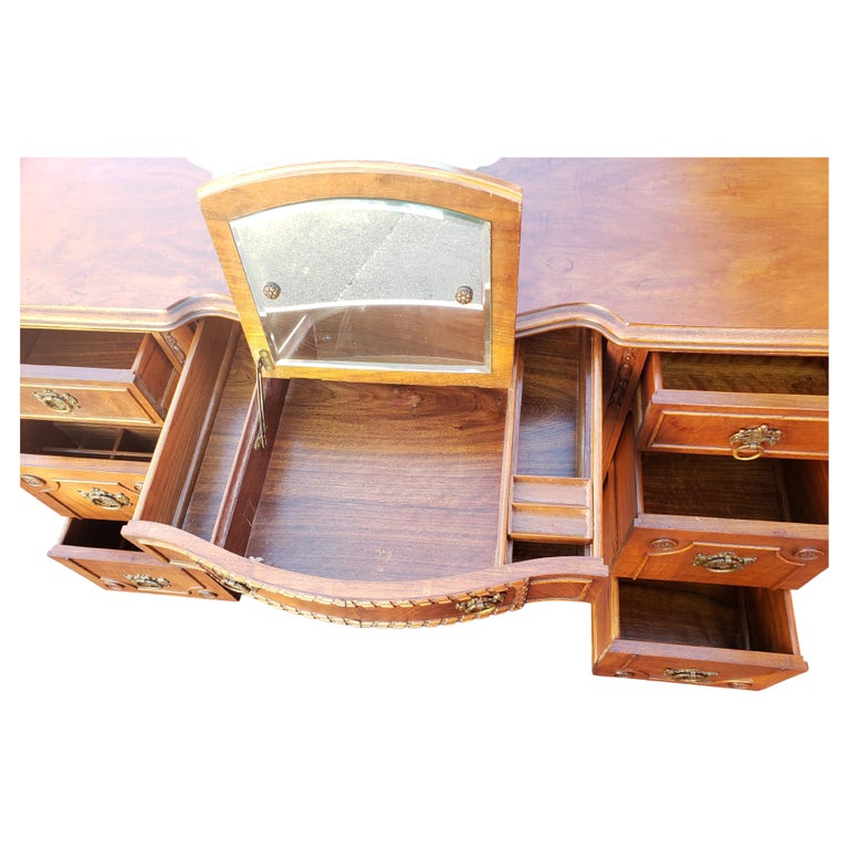 Phenix Furniture Renaissance Revival Walnut Vanity with Mirrors, Circa ...