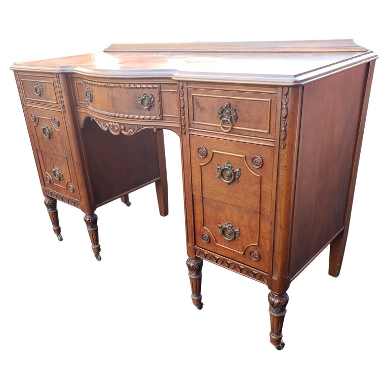 Phenix Furniture Renaissance Revival Walnut Vanity with Mirrors, Circa ...
