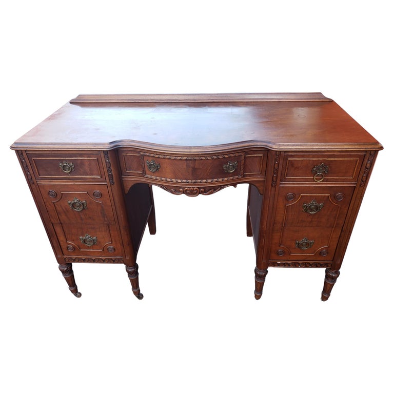 Phenix Furniture Renaissance Revival Walnut Vanity with Mirrors, Circa ...