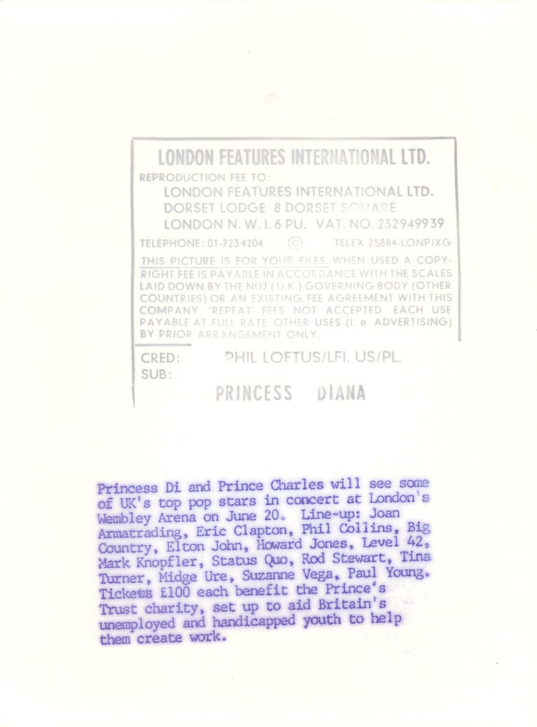 Phil Loftus - Princess Diana with Flowers Vintage Original Photograph ...