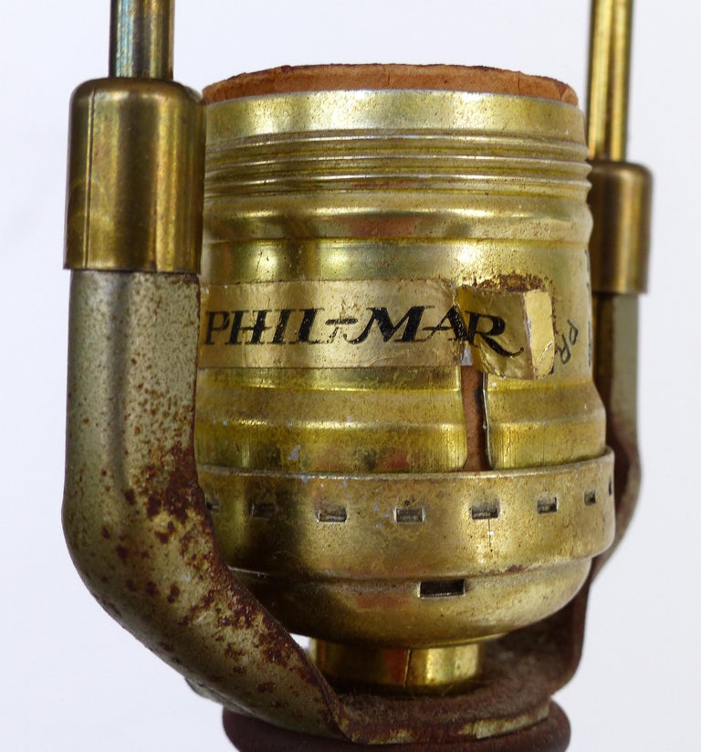 Phil-Mar Mid-century Teak and Ceramic Table Lamps with Drip Glaze For ...