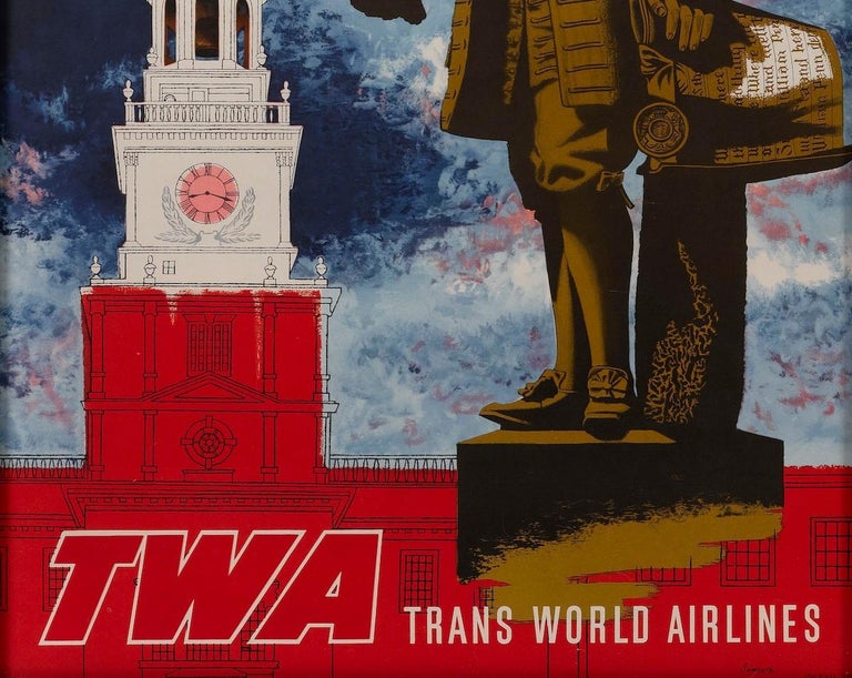 "Philadelphia" Vintage TWA Poster by Robert Swanson, circa 1950s at ...
