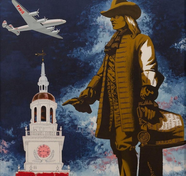 "Philadelphia" Vintage TWA Poster by Robert Swanson, circa 1950s at ...