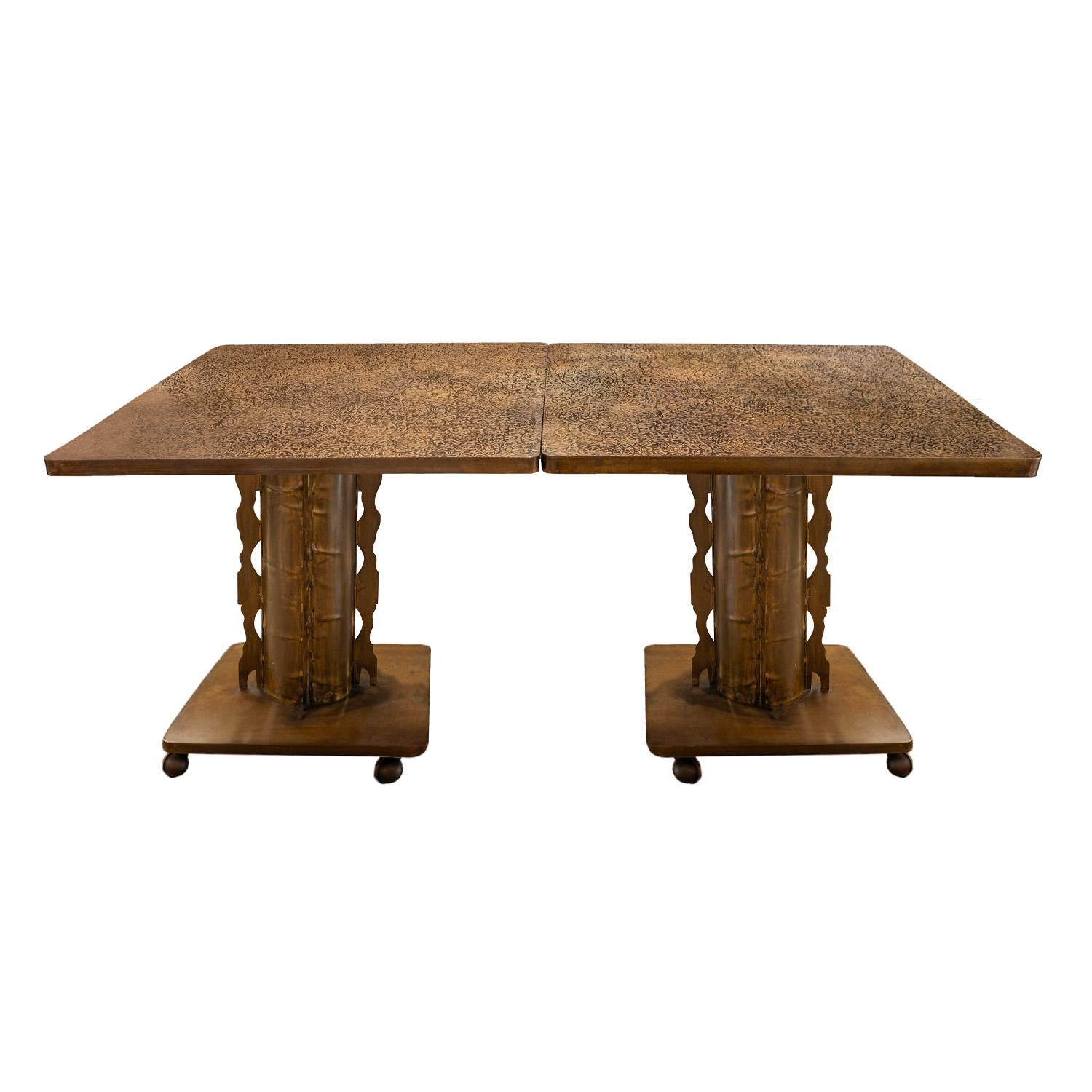 Philip and Kelvin LaVerne 2 piece "Etruscan Spiral Dining Table" 1960s ...