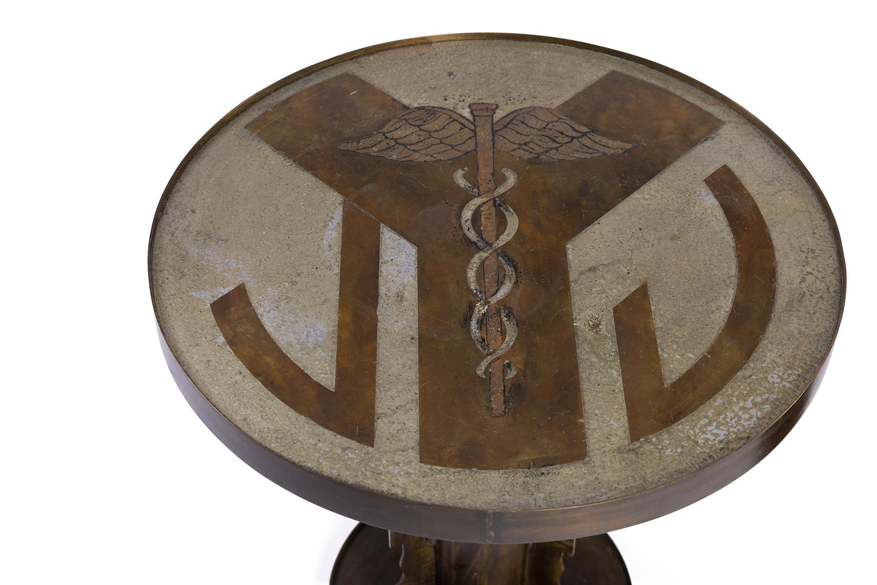 Philip and Kelvin LaVerne 1970s Caduceus Side Tables at 1stDibs