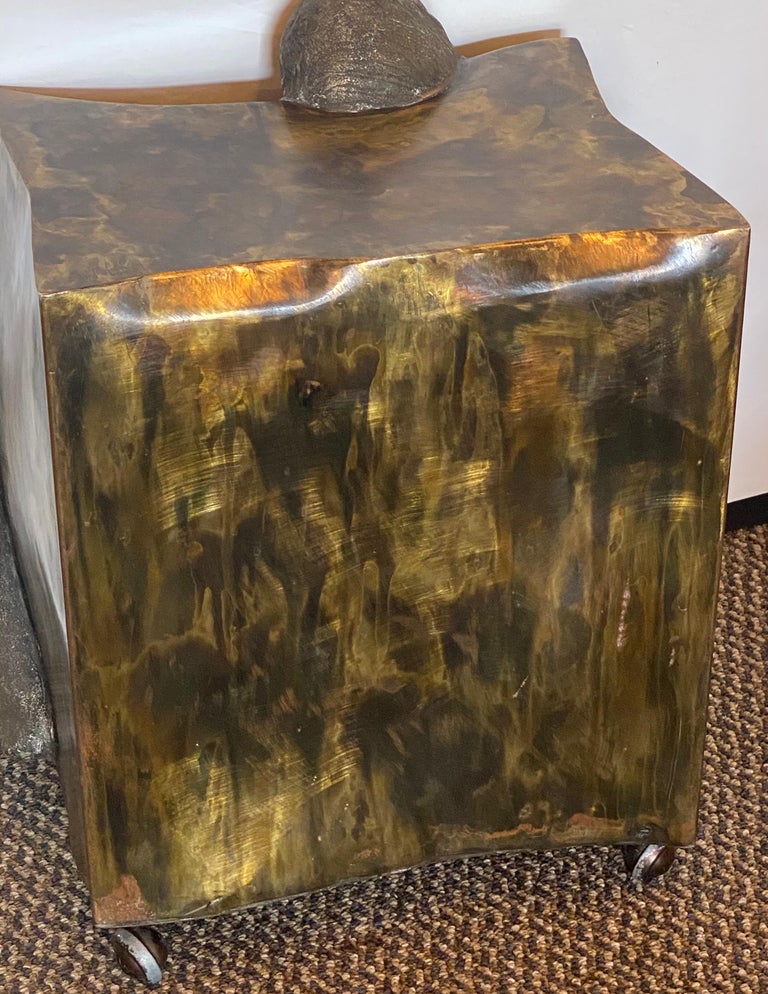 Philip and Kelvin LaVerne Figural Cube End Table Signed One of a Kind ...