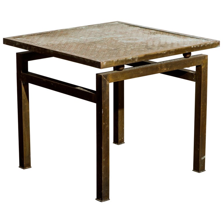Philip and Kelvin LaVerne 'Kuan Su' Bronze and Pewter Side Table ...