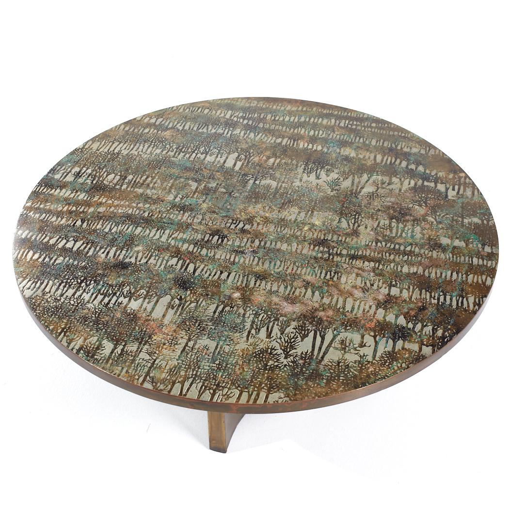 Philip and Kelvin LaVerne Mid Century Eternal Forest Bronze Coffee ...